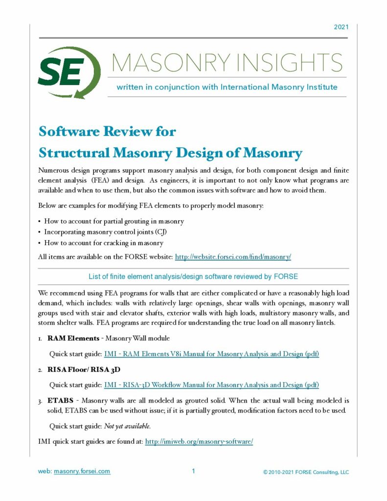 Software Review for Structural Masonry Design of Masonry – Masonry ...